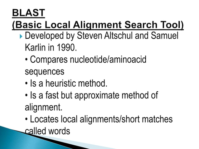 BLAST AND FASTA.pptx | Databases | Computer Software and Applications