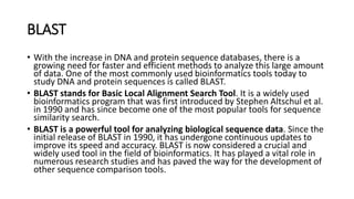 BLAST AND FASTA.pptx12345789999987544321234 | PPTX