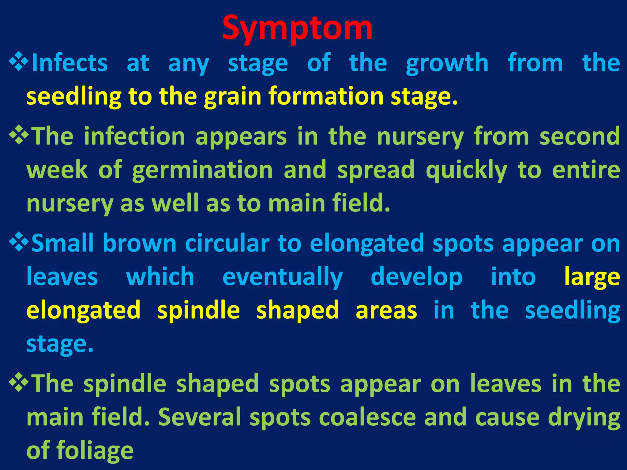 Blast and leaf spot of finger millet (RAGI) | PPTX