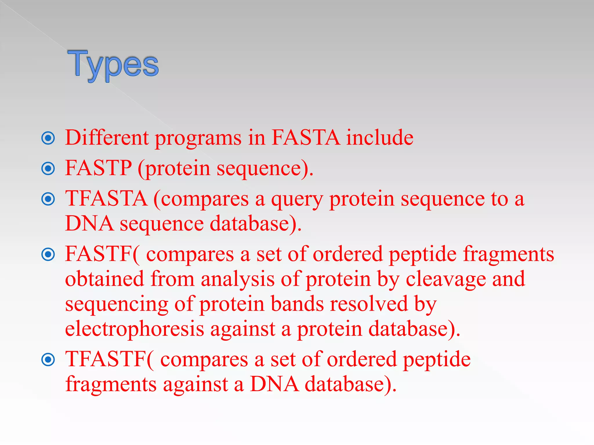 Blast and fasta | PPTX