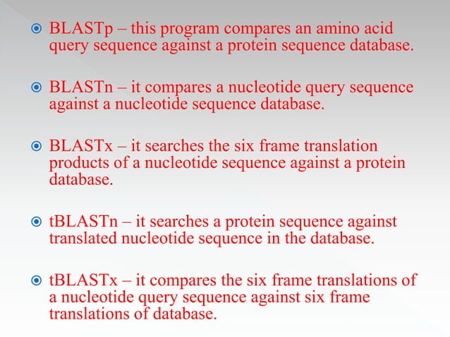 Blast And Fasta Pptx Databases Computer Software And Applications