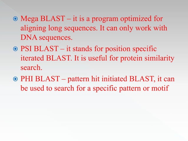 Blast And Fasta Pptx Databases Computer Software And Applications