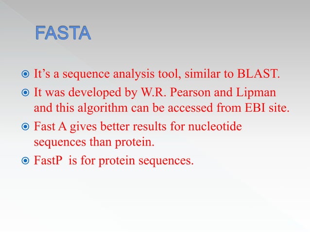 Blast And Fasta Pptx Databases Computer Software And Applications