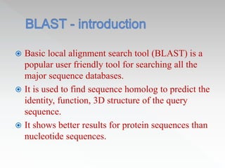 Blast and fasta | PPTX