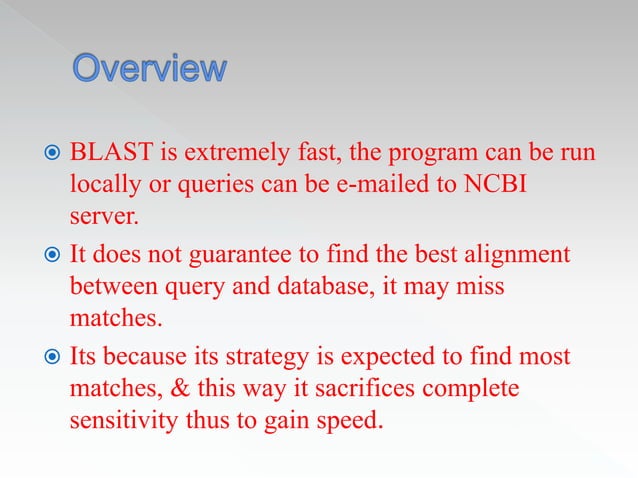 Blast And Fasta Pptx Databases Computer Software And Applications