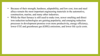 Blast Furnace Iron Making Process with Construction and Chemical ...