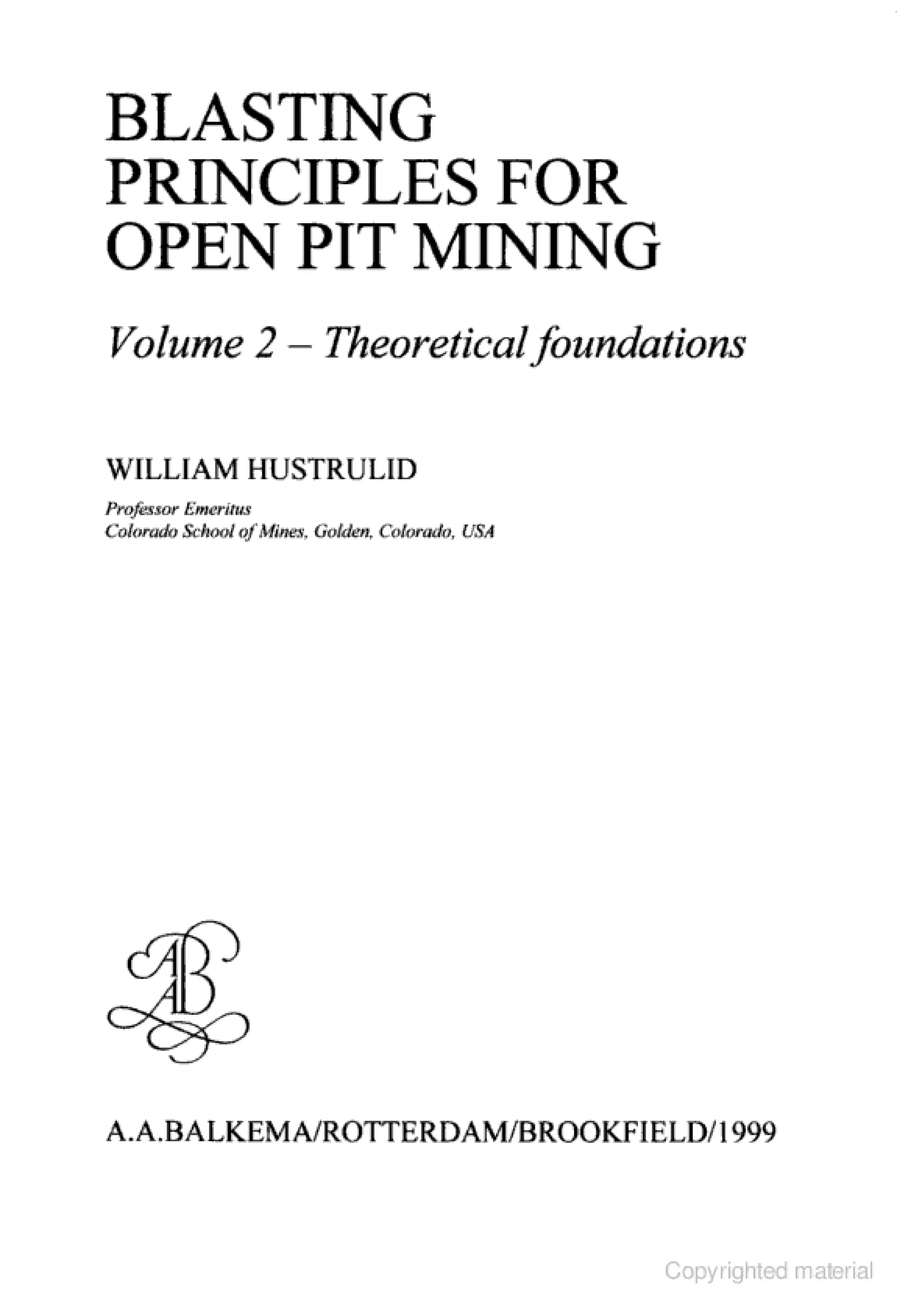 Blasting-principles-for-open-pit-mining-Vol.-2-William-Hustrulid.pdf | Geology | Science