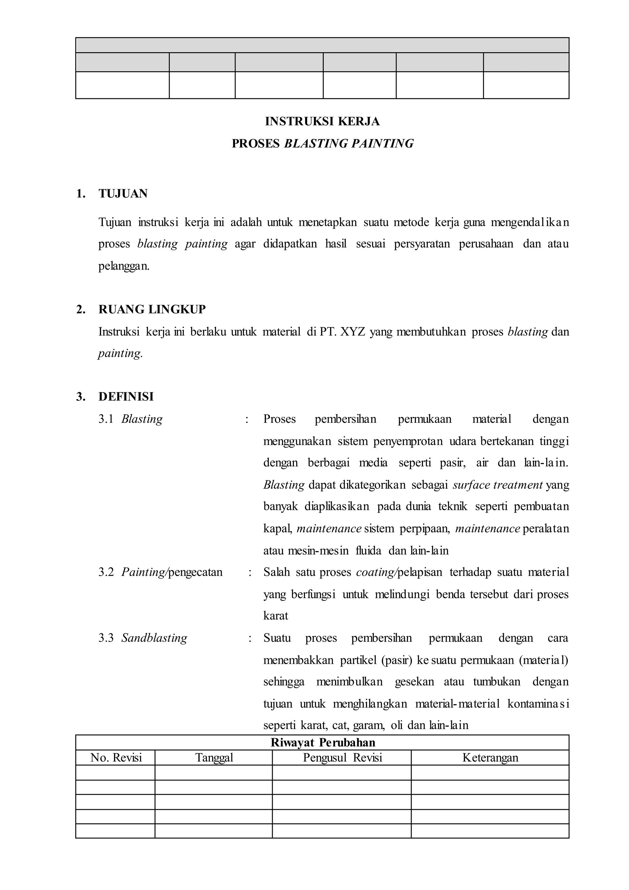 Blasting painting | DOCX