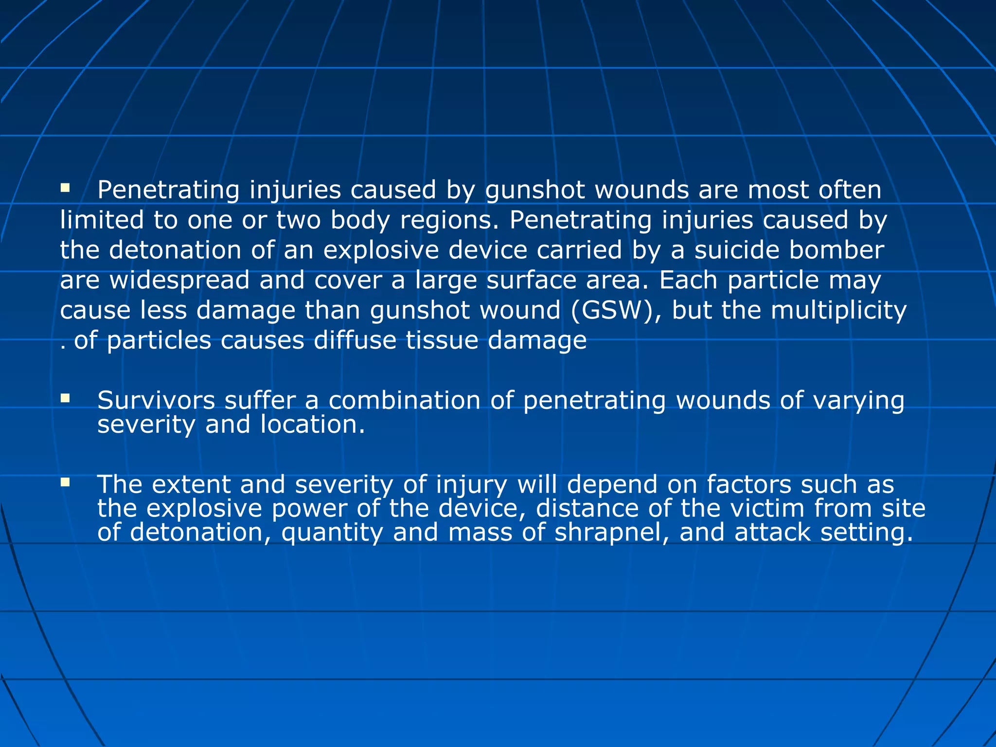 Blast injuries | PPT | Death, Injury, or Military Conflict | Sensitive ...
