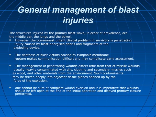 Blast injuries | PPT