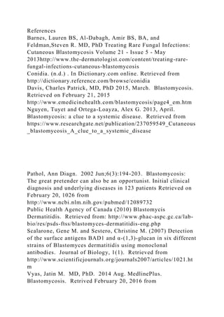 BlastomycosisClinical Presentation Patient is a 36 y | DOCX ...
