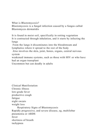 BlastomycosisClinical Presentation Patient is a 36 y | DOCX ...