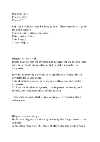 BlastomycosisClinical Presentation Patient is a 36 y | DOCX ...