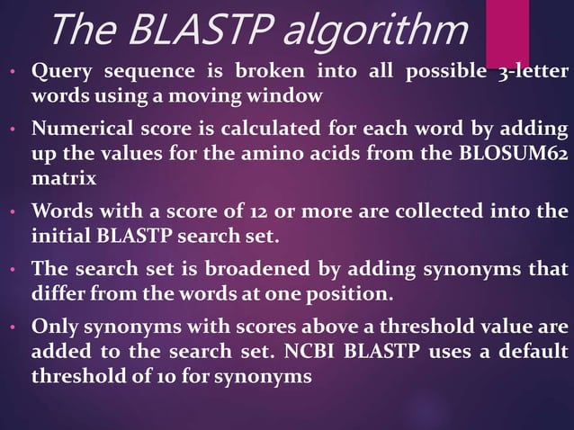 BLAST : features, types,algorithm, working etc. | PPTX