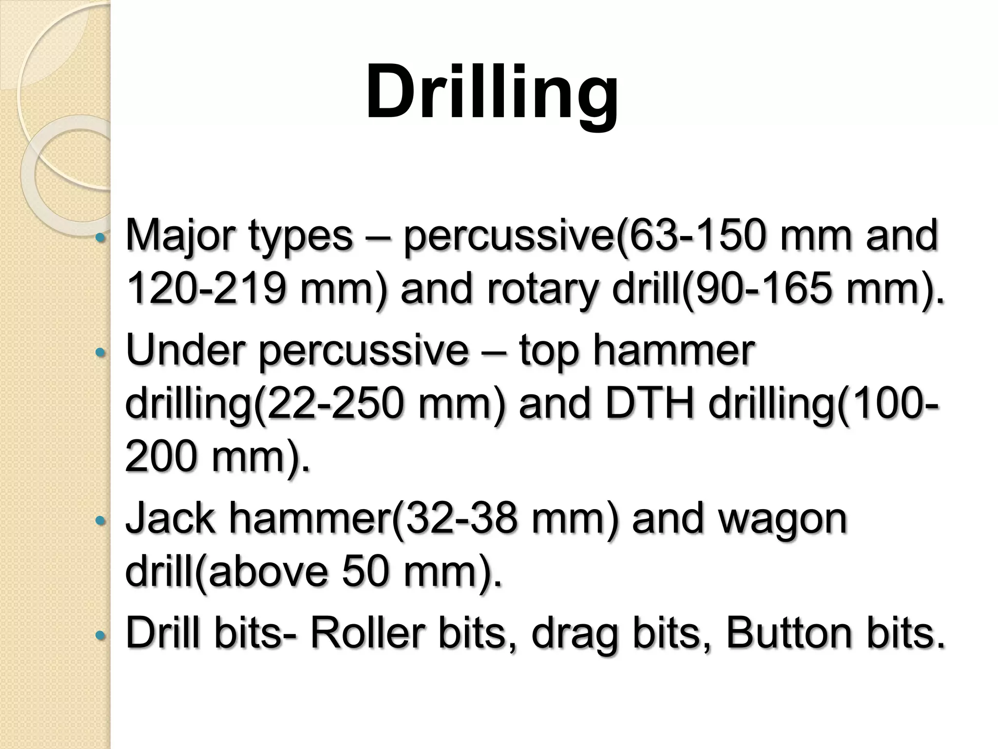 Blast design in opencast mining | PPTX