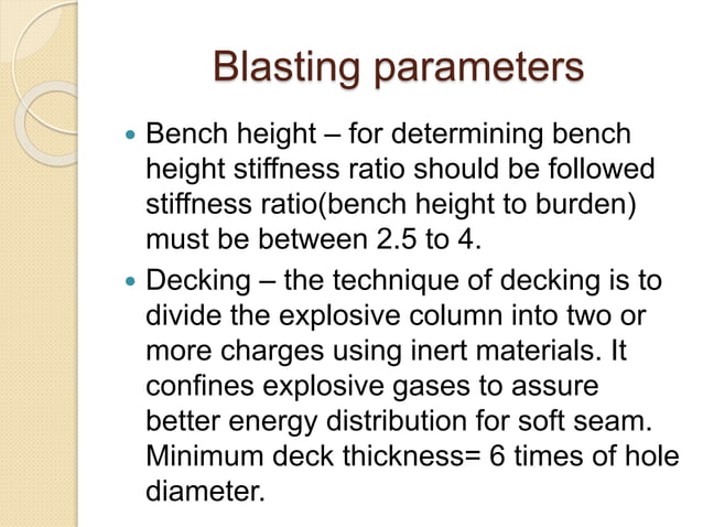 Blast design in opencast mining | PPTX | Geology | Science