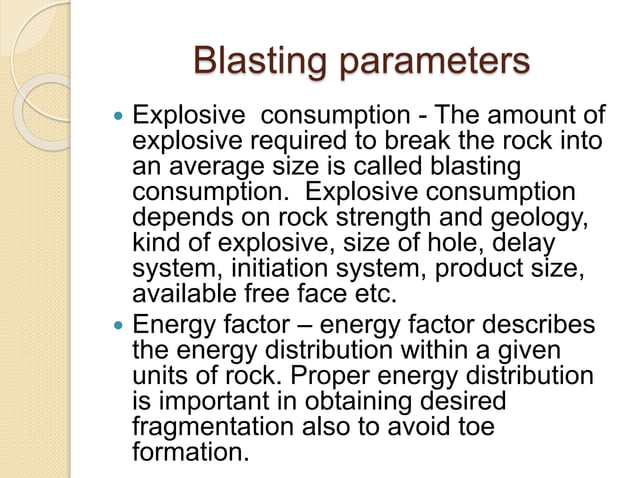 Blast design in opencast mining | PPTX | Geology | Science