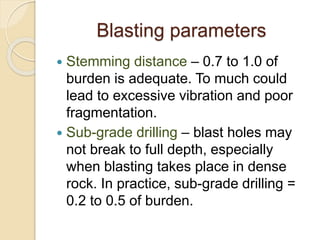 Blast design in opencast mining | PPTX