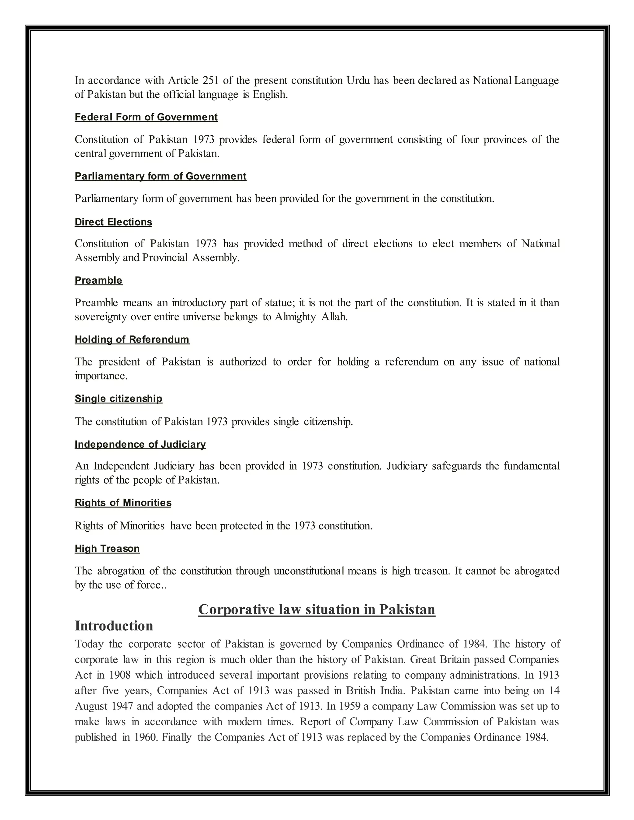 Law of Pakistan And Its Sources | DOCX