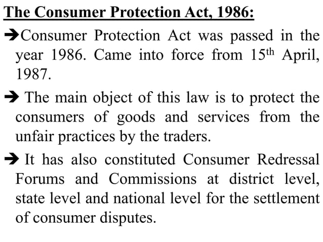 Business Law unit- 4 - Consumer Protection Act | PPT | Consumer Issues ...