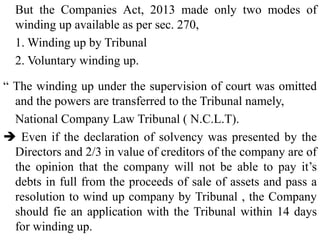 Business Law unit-v - winding up of companies | PPT