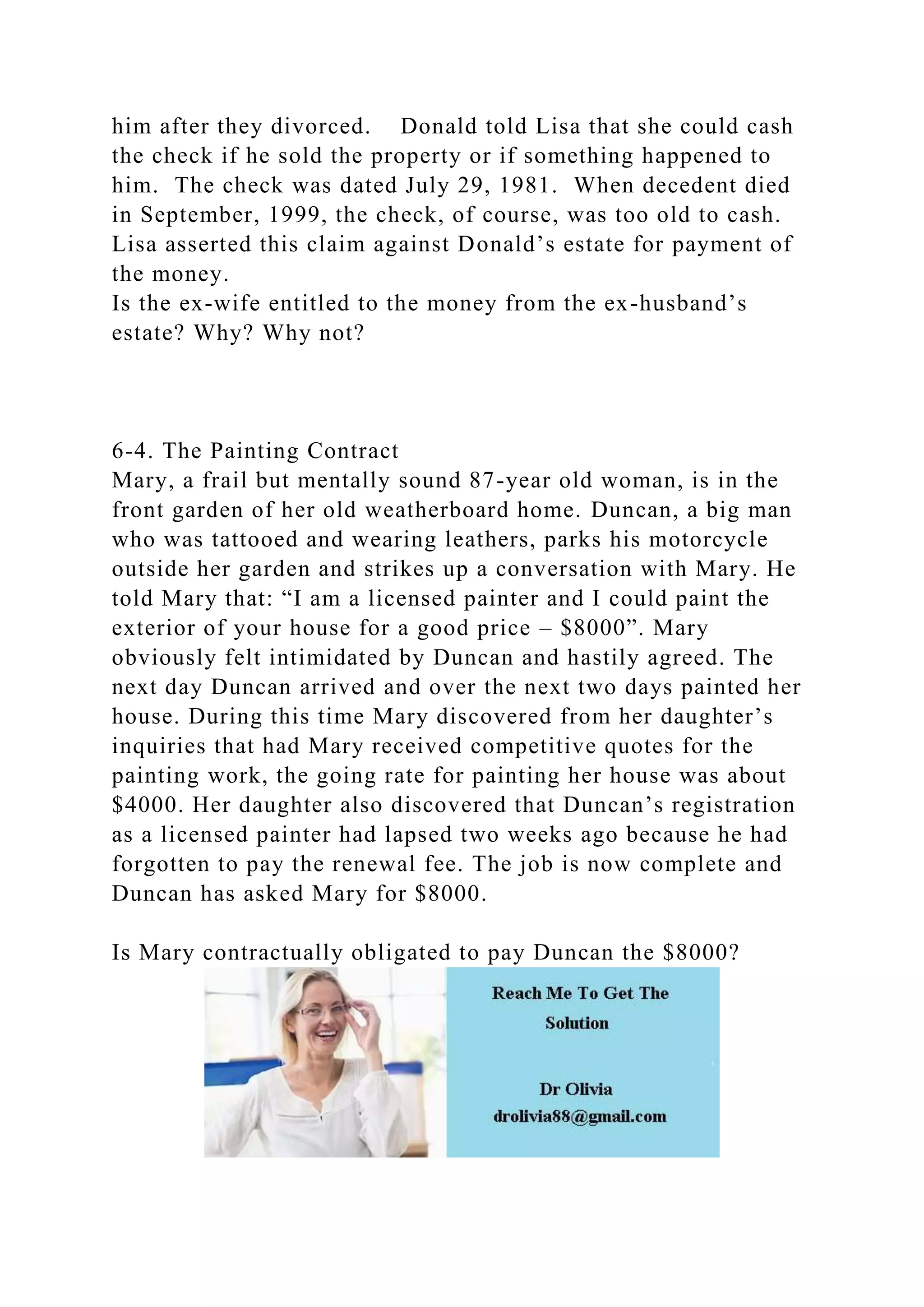 BLAW 320 Homework 6 - Contracts6-1. The Haunted House.docx