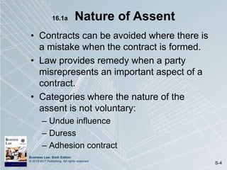 Chapter 16: Genuine Assent and Contractual Capacity | PPT