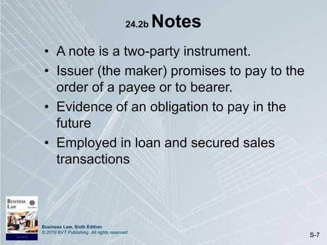 Chapter 24: Introduction to Negotiable Instruments | PPTX | Business Banking & Finance | Business