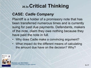 Chapter 26: Holders in Due Course and Defense | PPTX