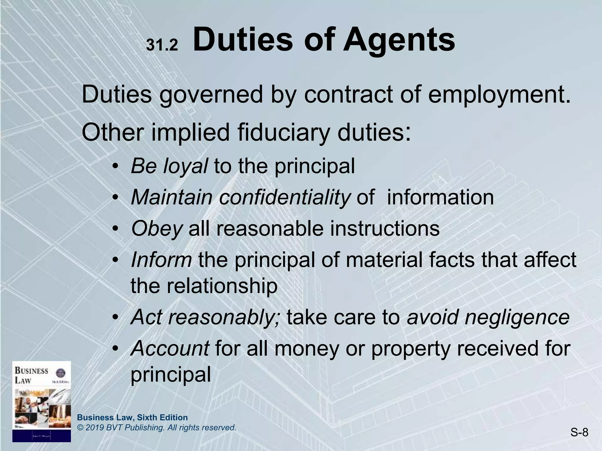 Chapter 31 Basic Principles Of Agency Pptx
