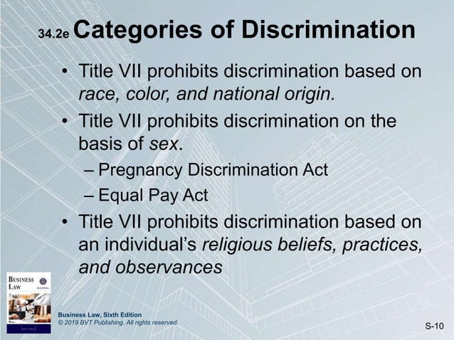 Chapter 34: Employment Discrimination | PPTX
