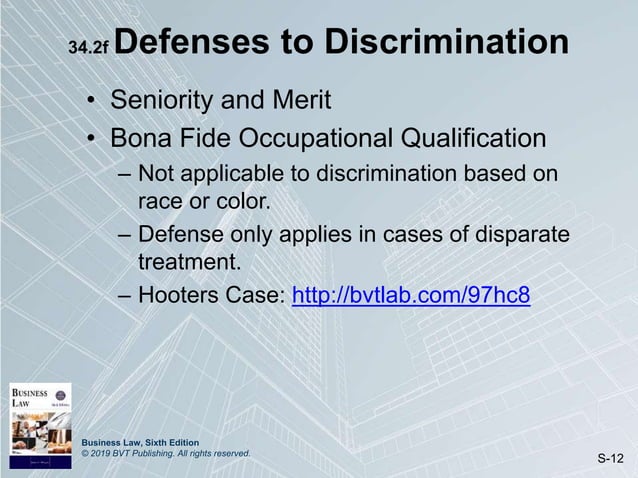 Chapter 34: Employment Discrimination | PPTX