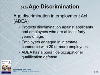 Chapter 34: Employment Discrimination | PPTX