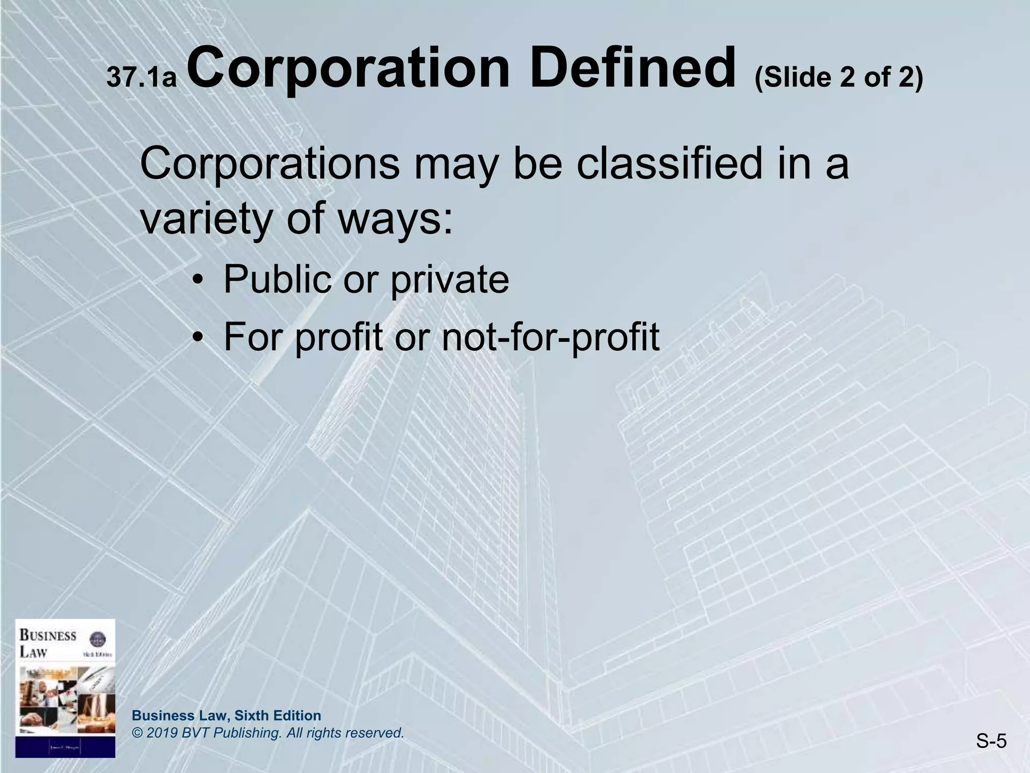 Chapter 37: Nature of Corporations | PPT