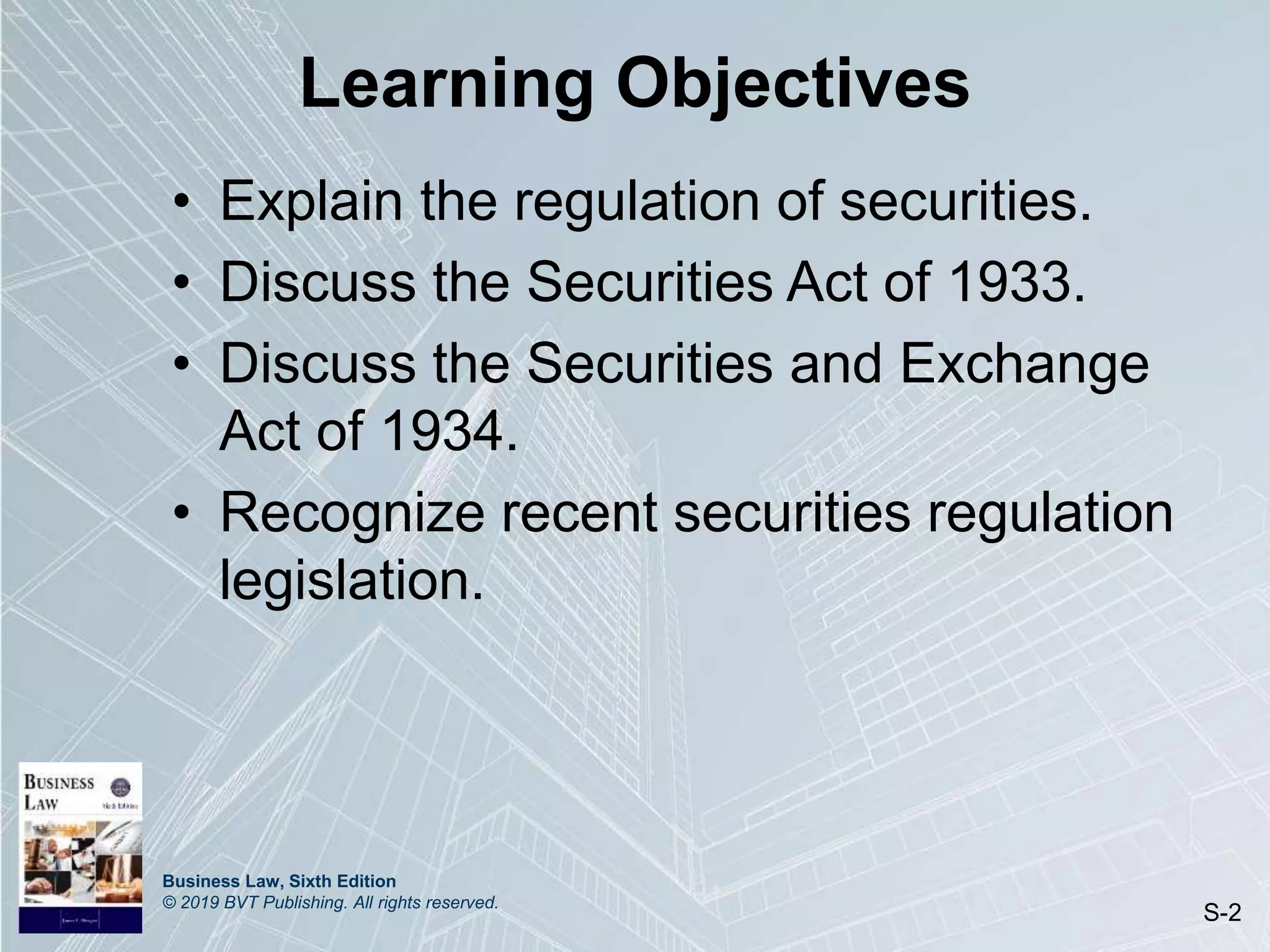 Chapter 41: Securities Regulation | PPTX