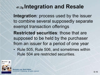 Chapter 41: Securities Regulation | PPTX