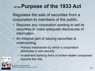 Chapter 41: Securities Regulation | PPTX