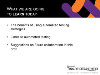 Automated Testing: Saving time and money | PPTX