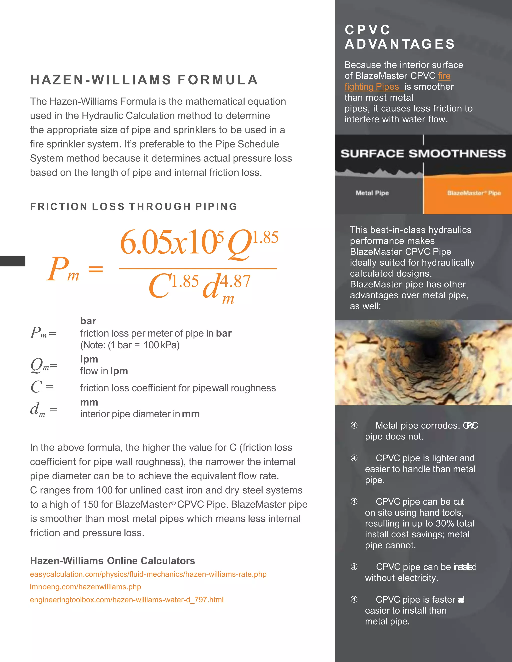 Blazemaster Fire Fighting Pipes - Hydraulic Calculation Guide | PPTX