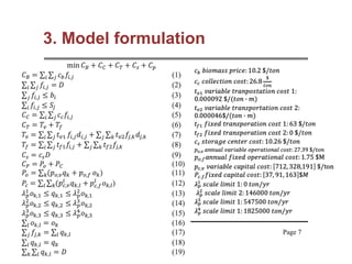 The design of a supply chain and operation optimization model for ...