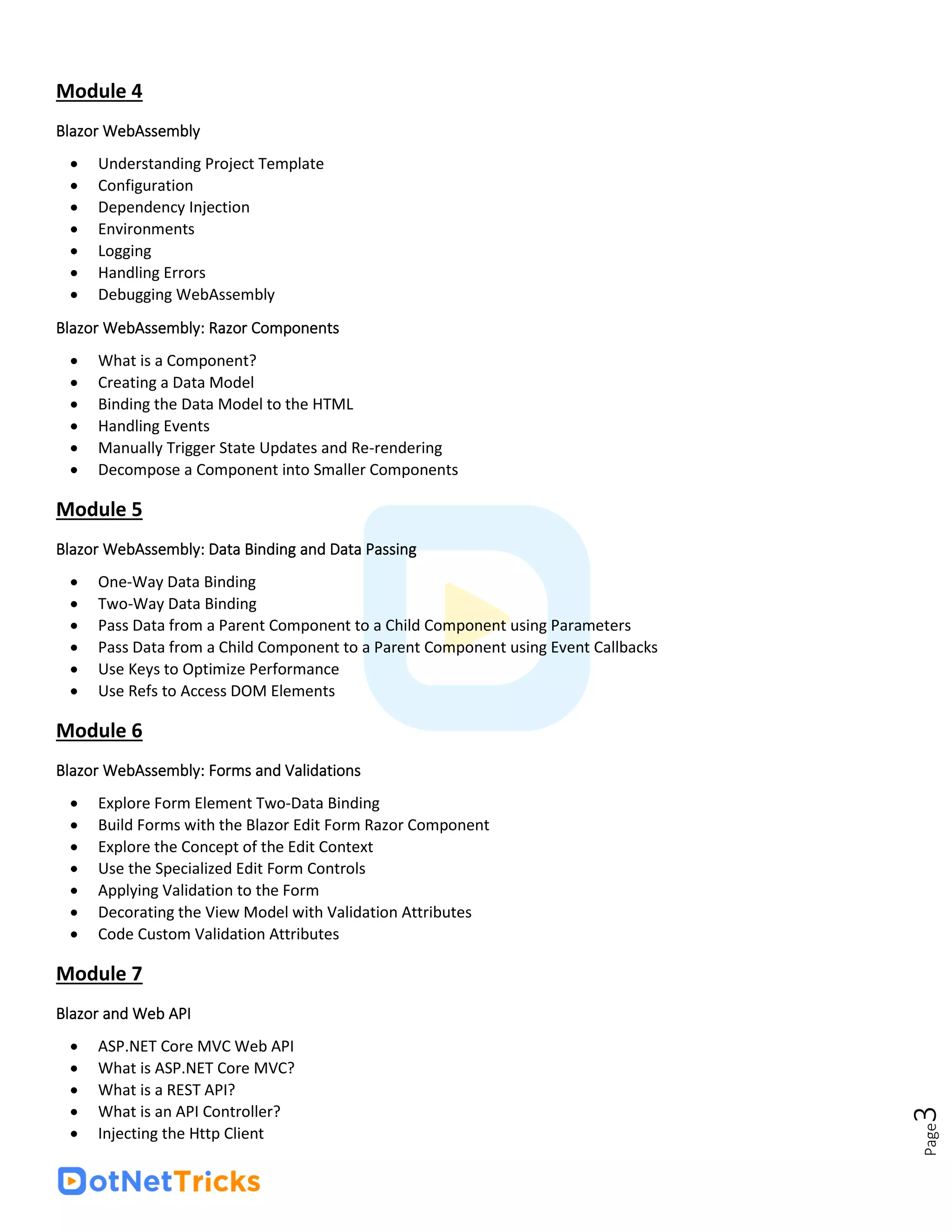 Blazor certification training - Dot Net Tricks | PDF