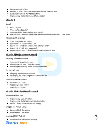 Blazor certification training - Dot Net Tricks | PDF