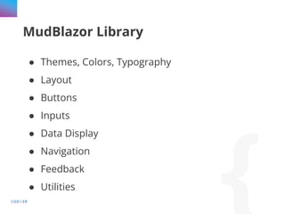 Building Web Applications with Blazor and MudBlazor | PPTX