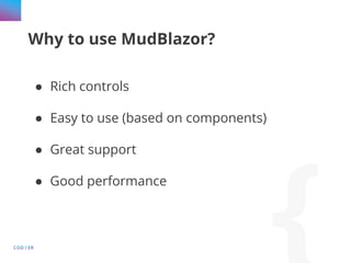 Building Web Applications with Blazor and MudBlazor | PPTX