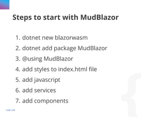 Building Web Applications with Blazor and MudBlazor | PPTX