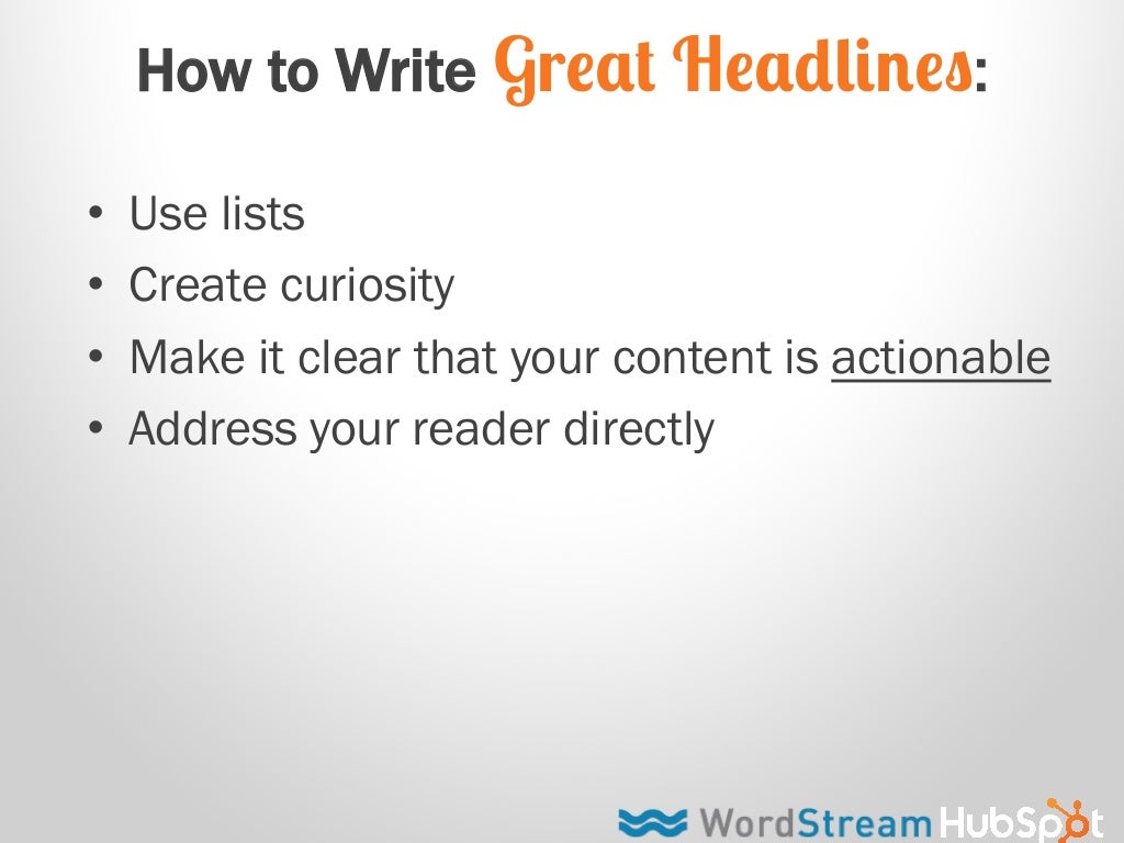 How To Write Great Headlines