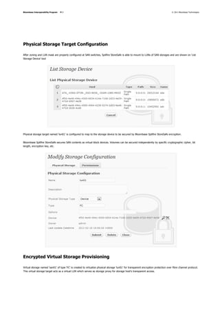 Interoperability of Bloombase Spitfire StoreSafe Security Server and ...