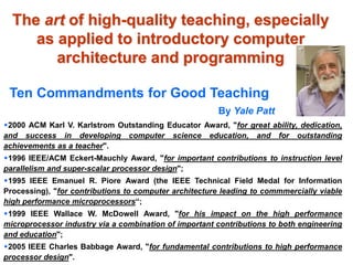 Ten Commandments for Good Teaching expla | PPT