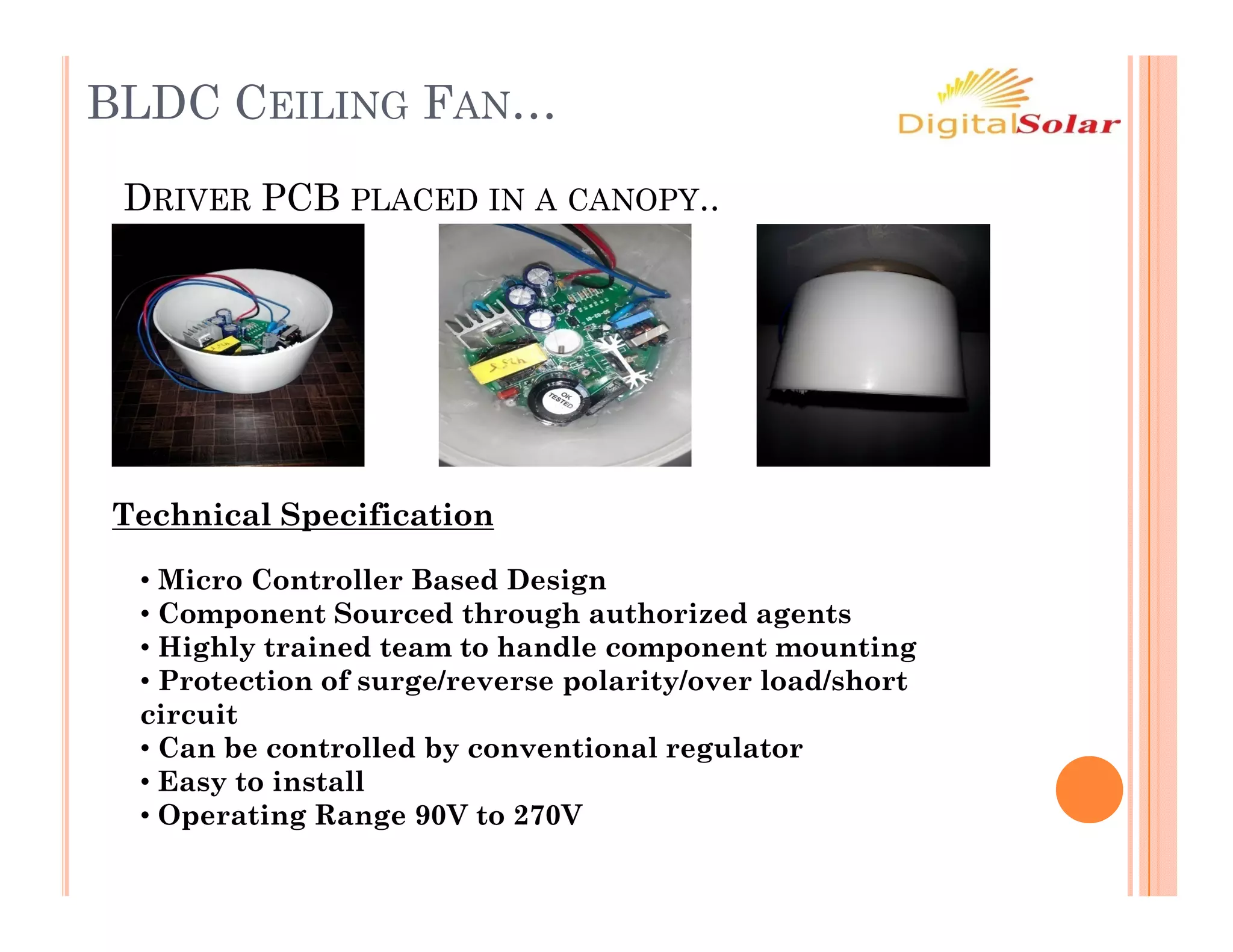 Bldc ceiling fan 230 v ac & 12v dc | PDF