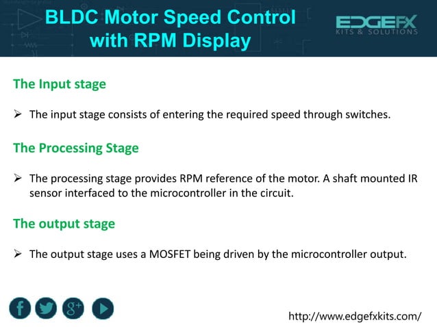 BLDC Motor Speed Control With RPM Display | PPTX